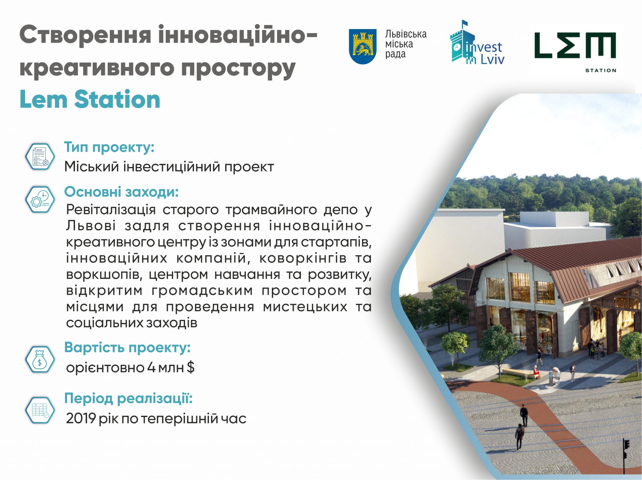 Проект “Створення інноваційного креативного простору Lem Station» - Invest in Lviv
